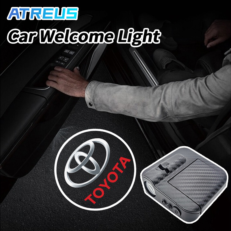 Toyota Wireless Welcome Light Carbon Fiber Car Door Light Night Lamps ...
