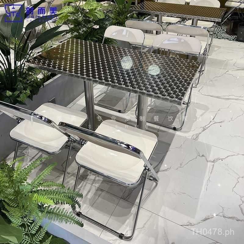 Folding Table Coffee Shop Stainless Steel Night Snack Shop Industrial ...