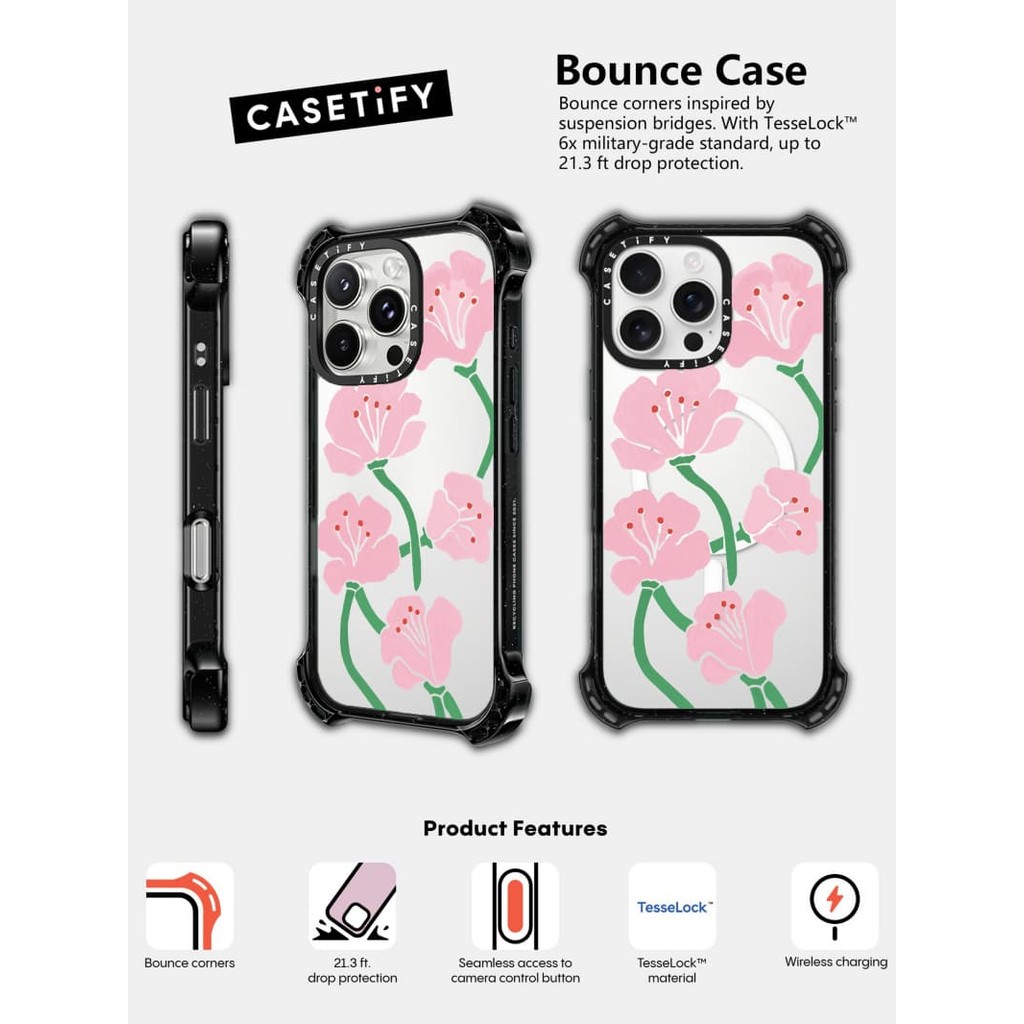 CASECASE X tulip Case Magnetic suction Hard Acrylic Back For Apple ...