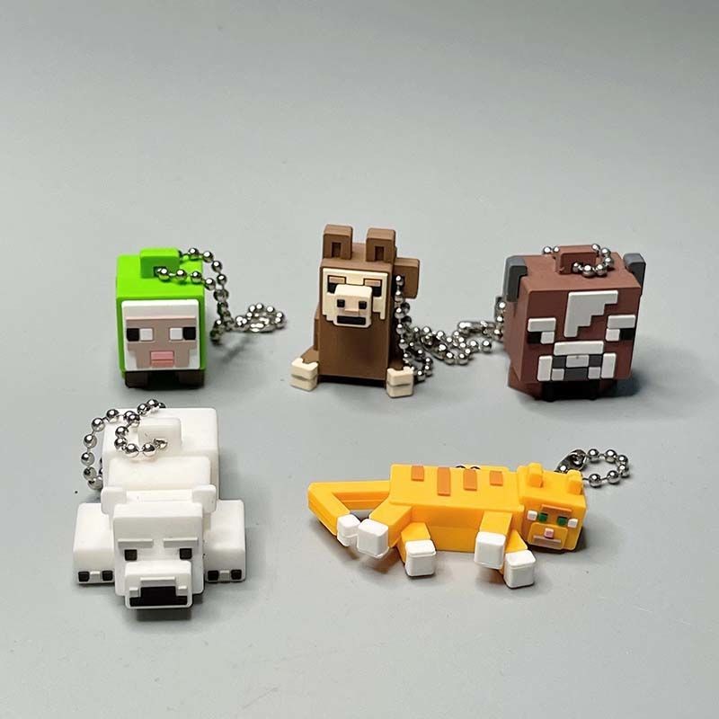 Minecraft Pendant Animal Keychain Chain Steve Creeper Doll Toy | Shopee ...