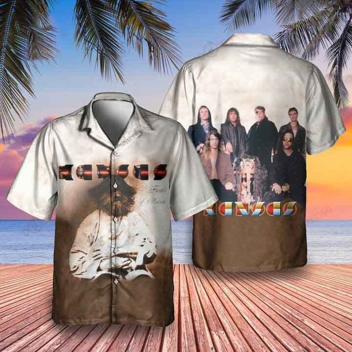 Kansas Band Freaks Of Nature Album Cover Hawaiian Shirt Summer Beach ...