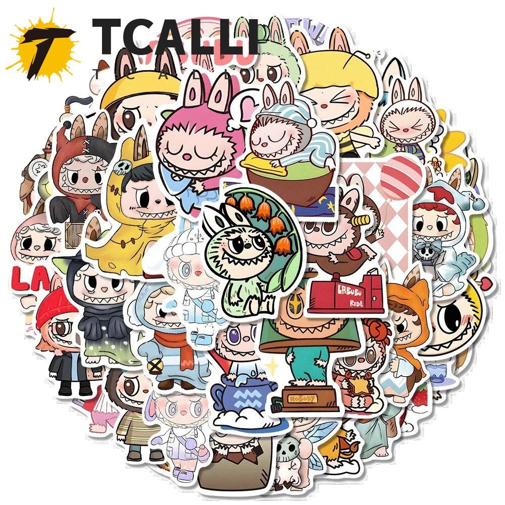TCALLI 53PCS Labubu Stickers, Waterproof Kawaii Graffiti Labubu Decals ...