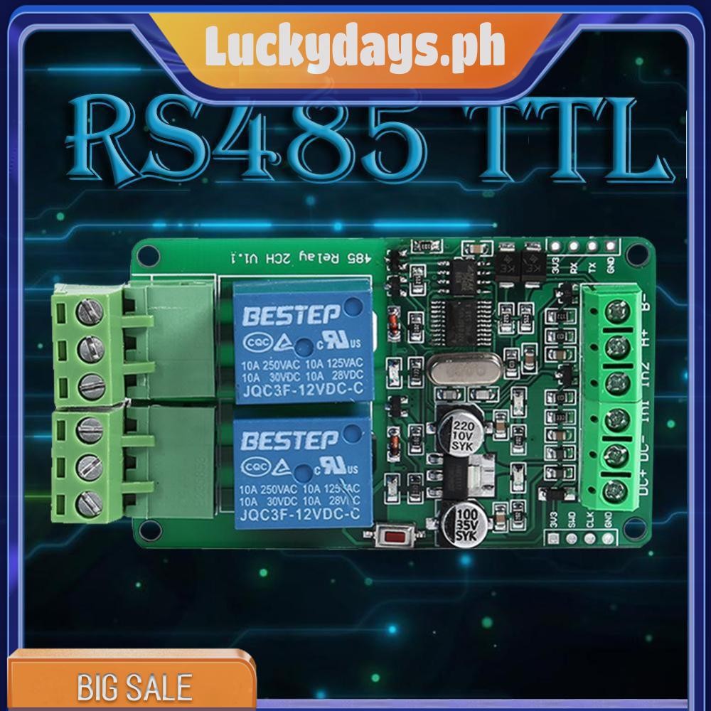 RTU 2 Way Relay Module Output 2 Channel Switch RS485 TTL 12V Input | Shopee Philippines