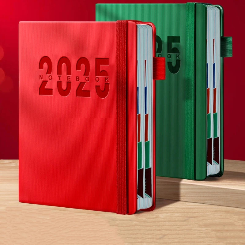 Calendar notebooks in English 2025, vertical leather cover, month index ...