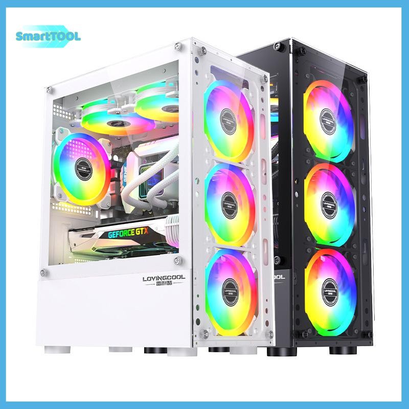 UTZN> Transparent Glass Computer Case PC Tower For ATX/M-ATX/ITX ...