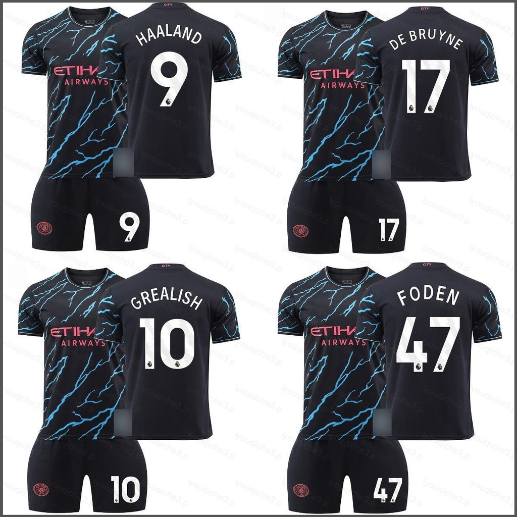 SY3 2Pie/Set 23-24 Third Away Jersey Haaland DeBruyne Grealish Foden ...