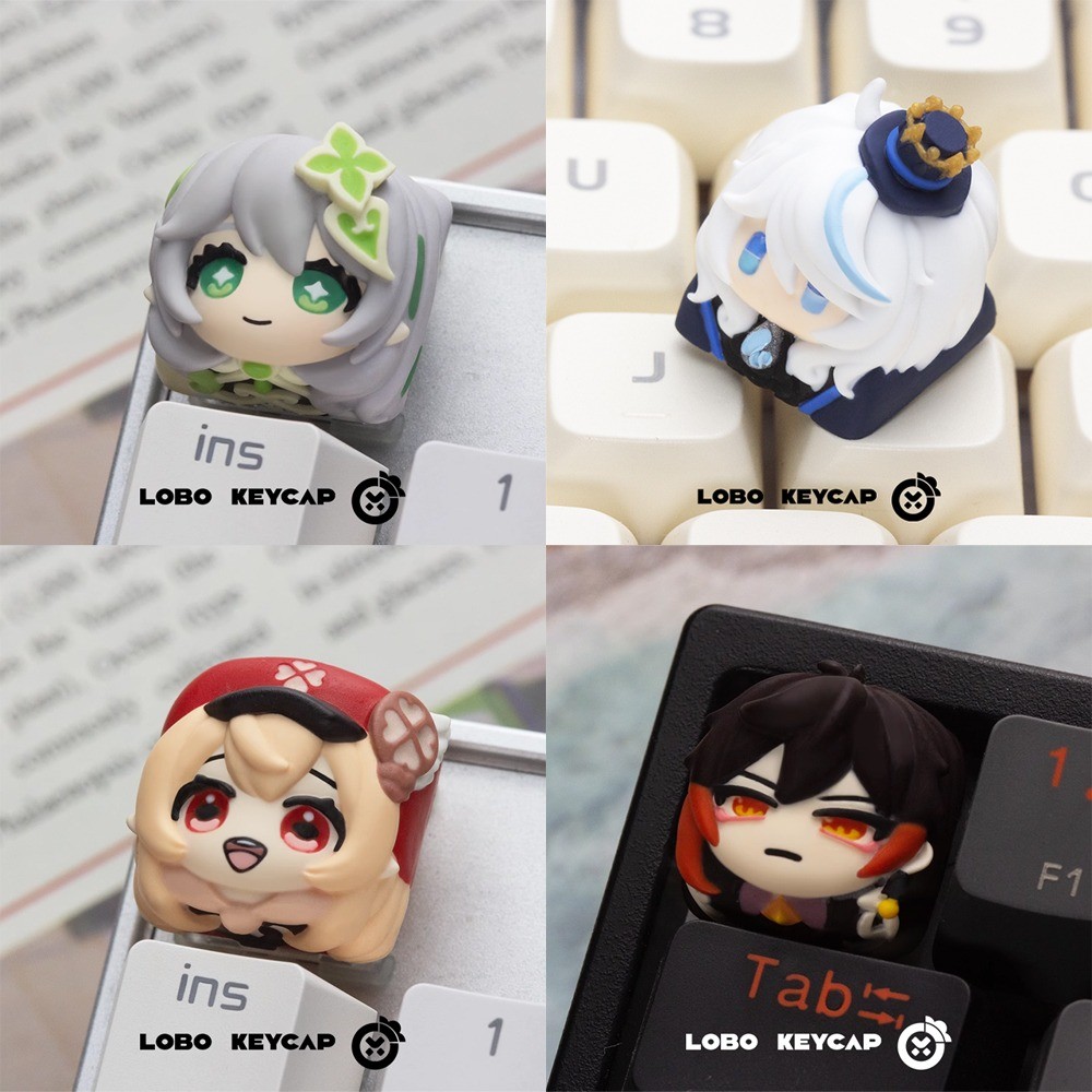 Genshin Furina Keycap Cute Cartoon 3D Creative Cute MX Switch ...
