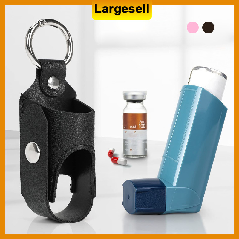 Portable Inhaler Storage Case PU Leather Asthma Spray Bottle Bag Holder ...