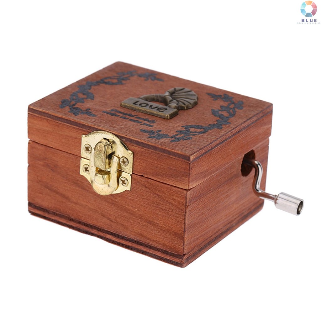 Crank Music Box Musical Box Hand Box Hand Crank Wooden Musical Box Hand ...
