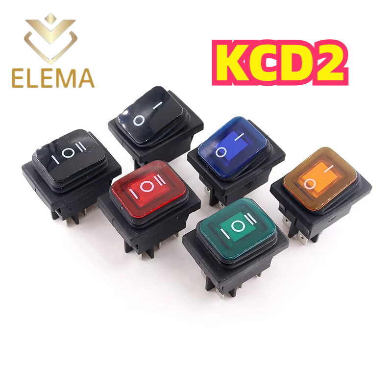 KCD2 Waterproof Switch Rocker Switch Silver contact 4Pin/6Pin Push ...