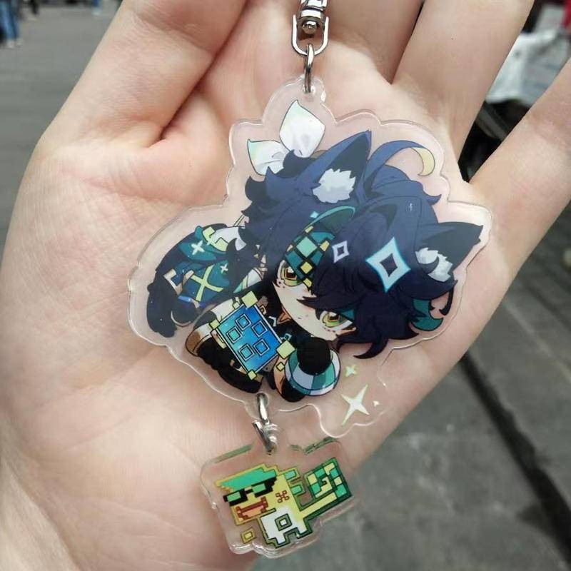Game Genshin Impact Cartoon Character Acrylic Keychain Kinich Turnfire ...