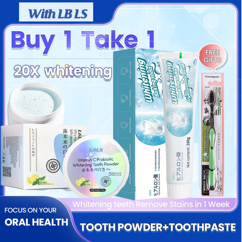 LBLS Tooth Powder Vitamin C Probiotics Whitening Fresh Breath 50g ...