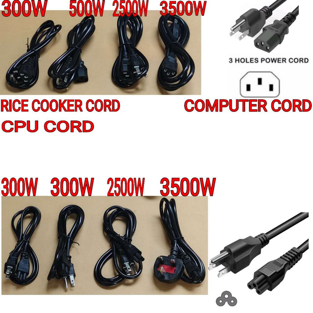 AC Power Cable C5 Universal 3 Prong AC Laptop Power Cord Charger Cable ...