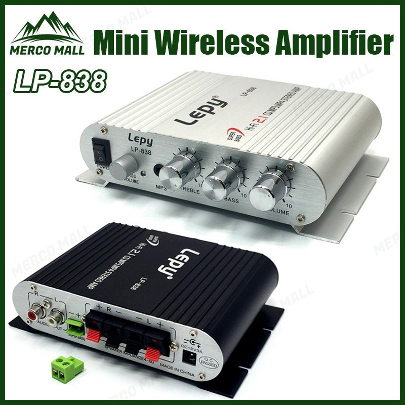 Mini Lepy LP-838 12V Hi-Fi Stereo Mega Bass Car Amplifier Mini Audio ...