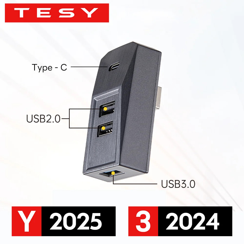 Glovebox USB Hub For Tesla Model Y Launch 2025 Type-C Port Digital ...