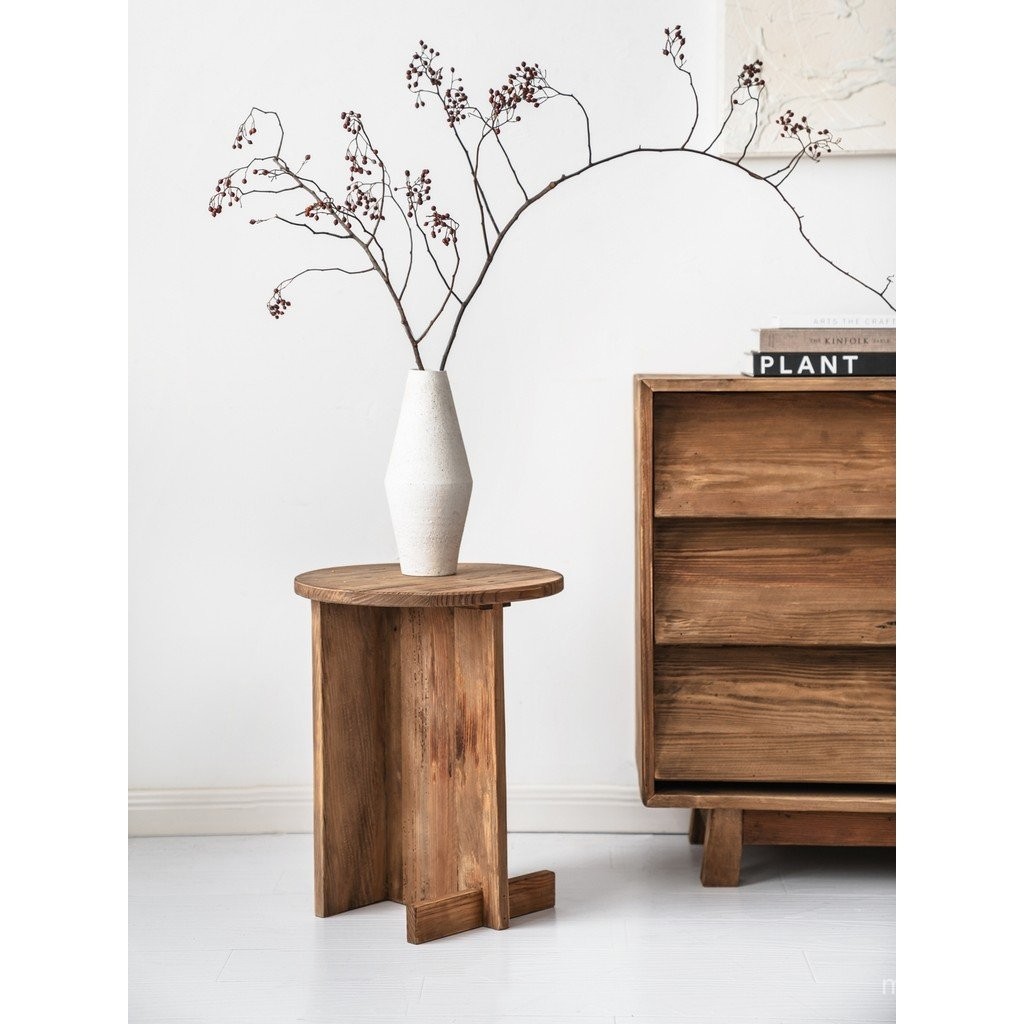 Runjia Home Wabi-Sabi Style Minimalist Sofa Side Table Nordic Japanese ...