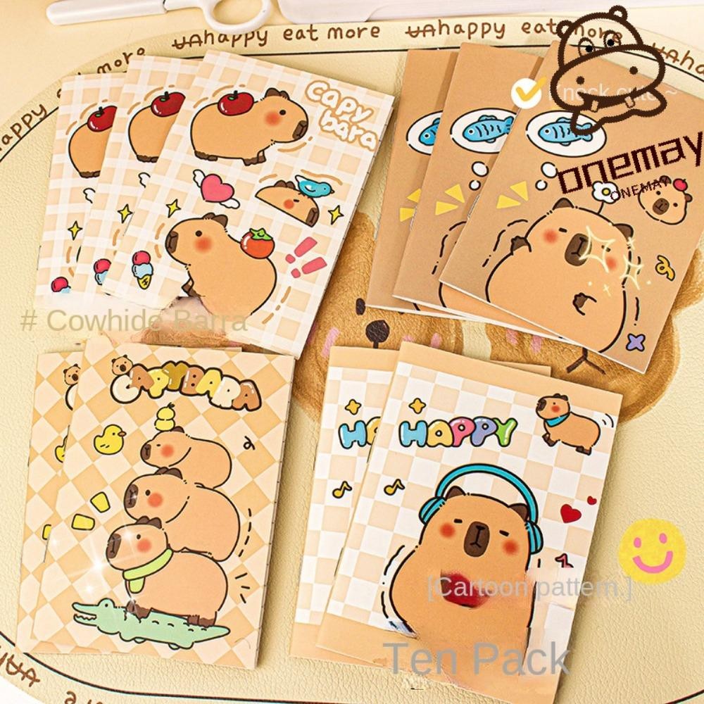 ONE-MAYSHOW 10pcs Capybara Notebook Set, Cartoon Notepad A7 Notebook ...