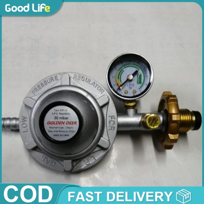 Heavy Duty LPG Regulator with Auto Shut-off Safety Gas Leak Detection ...