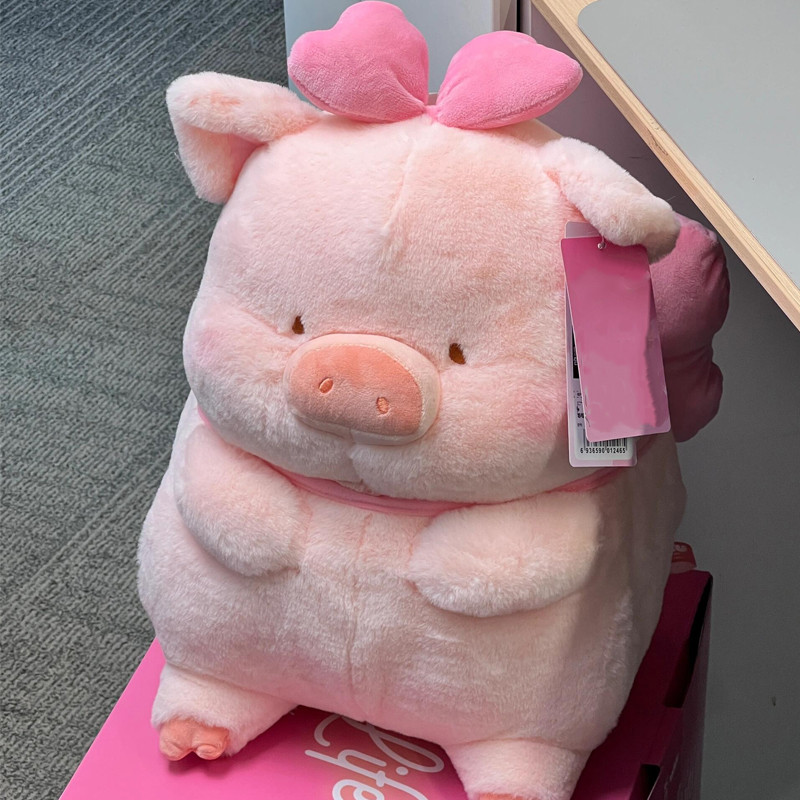 Cute Lulu Pig Plush Toy Bow Pink Pig Plush Doll Pig Pillow Birthday ...