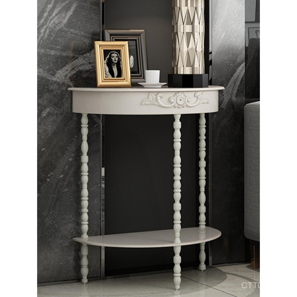 Iron Art Console Table for Entryway, Narrow Semi-Circular Wall-Mounted ...
