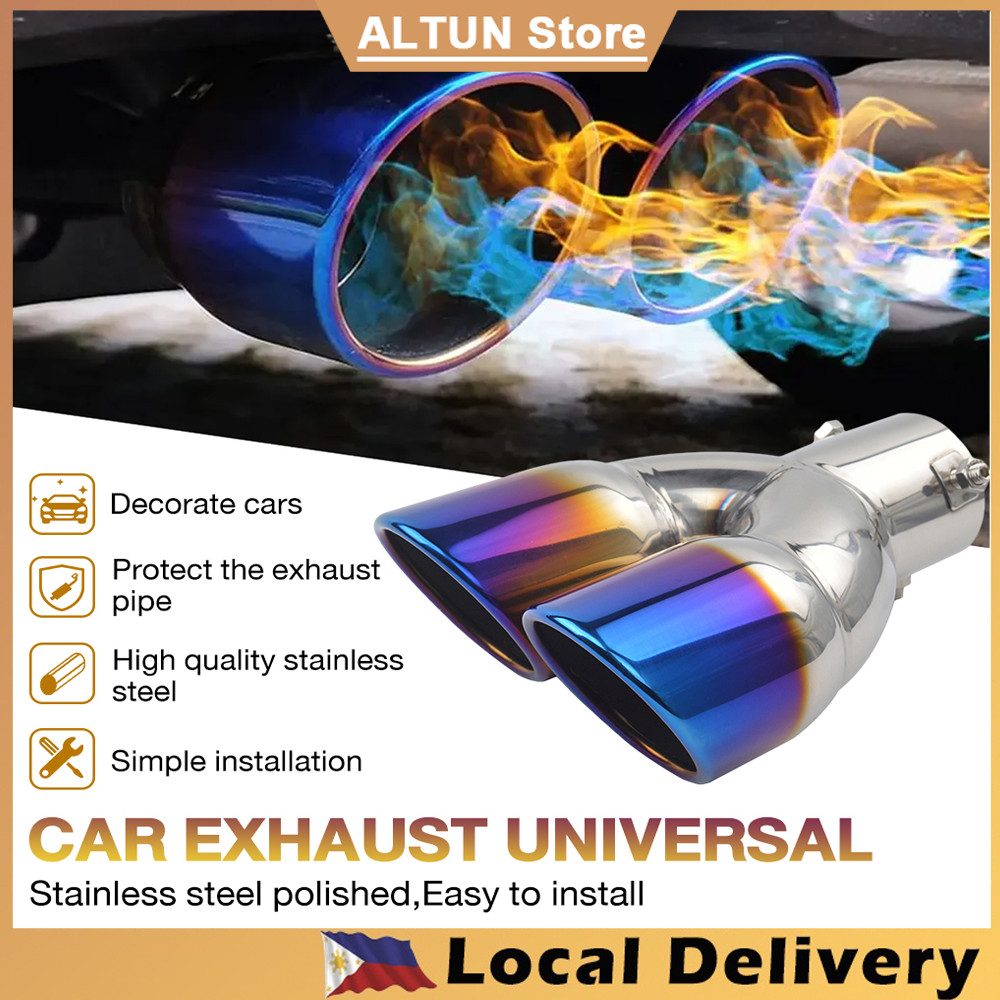 HKS Universal Car Exhaust Muffler Tip Round Stainless Steel Chrome Tail ...