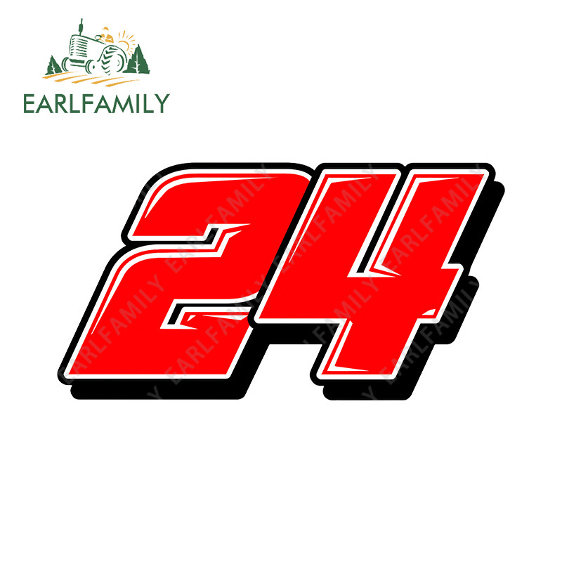 EARLFAMILY Racing Number 24 Car Stickers Personality Air Conditioner ...