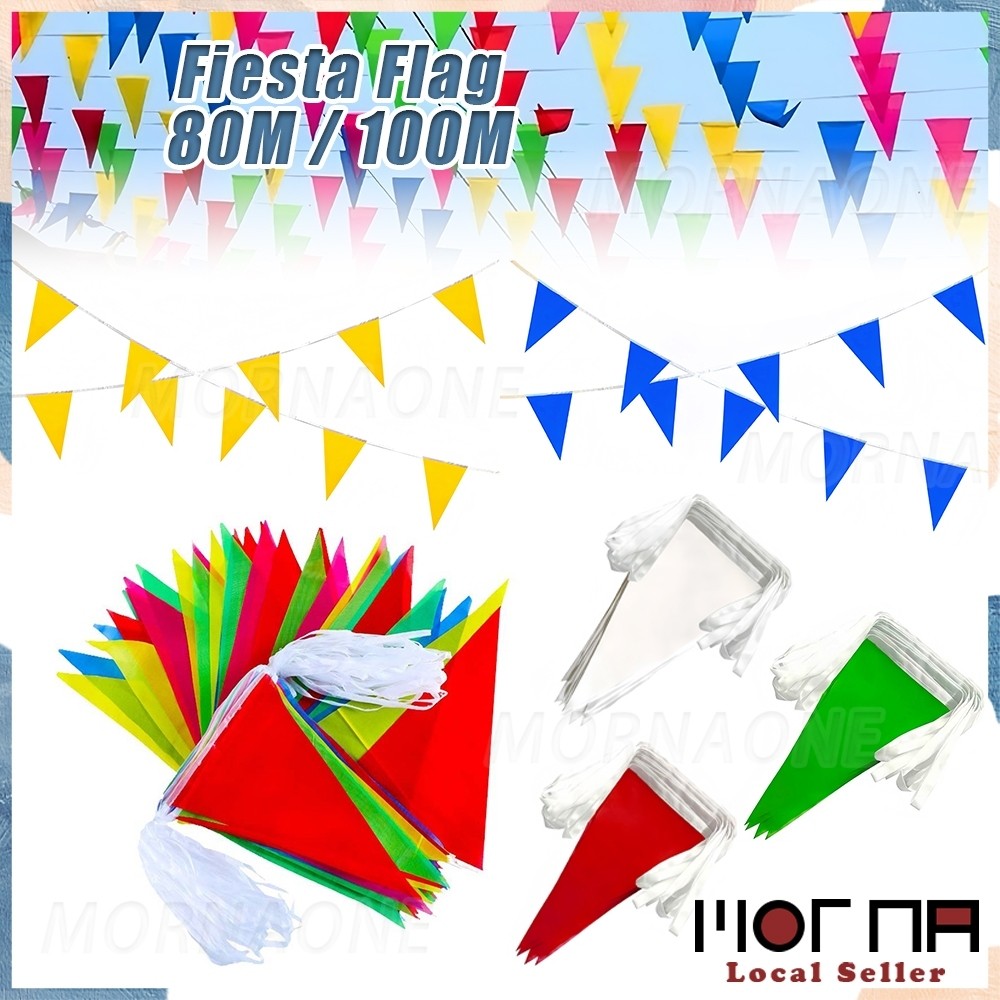 80/100-Meter Banderitas Fiesta Flag Colorful Triangle Flags Party ...