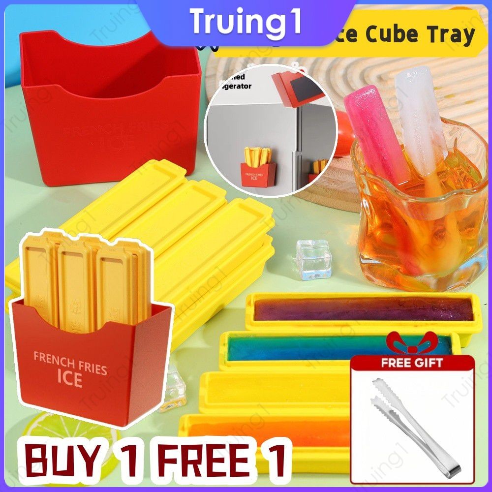 【free Gift】6pcs French Fries Ice Cube Tray Household Long Strip Ice ...