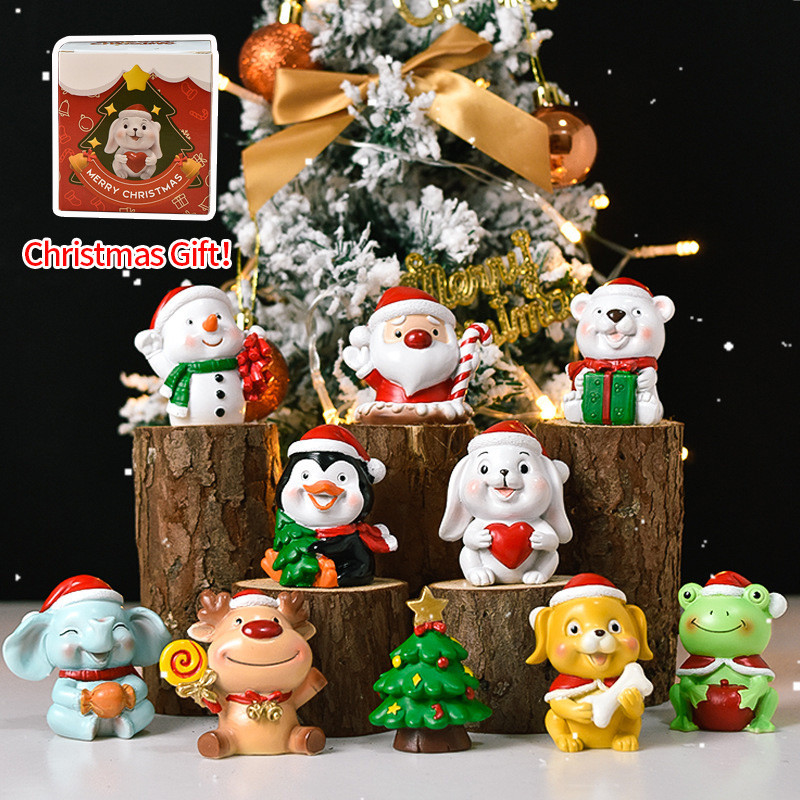 Christmas Ornaments Cute Snowman And Reindeer Resin Decoration Friends ...
