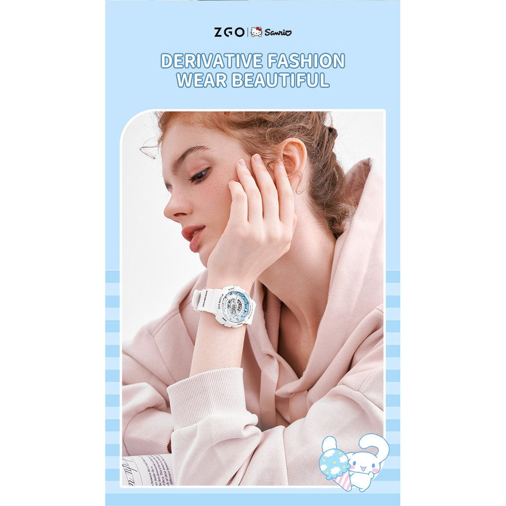 ZGO x Sanrio Cinnamoroll Watch For Kids Electronic Waterproof Students ...