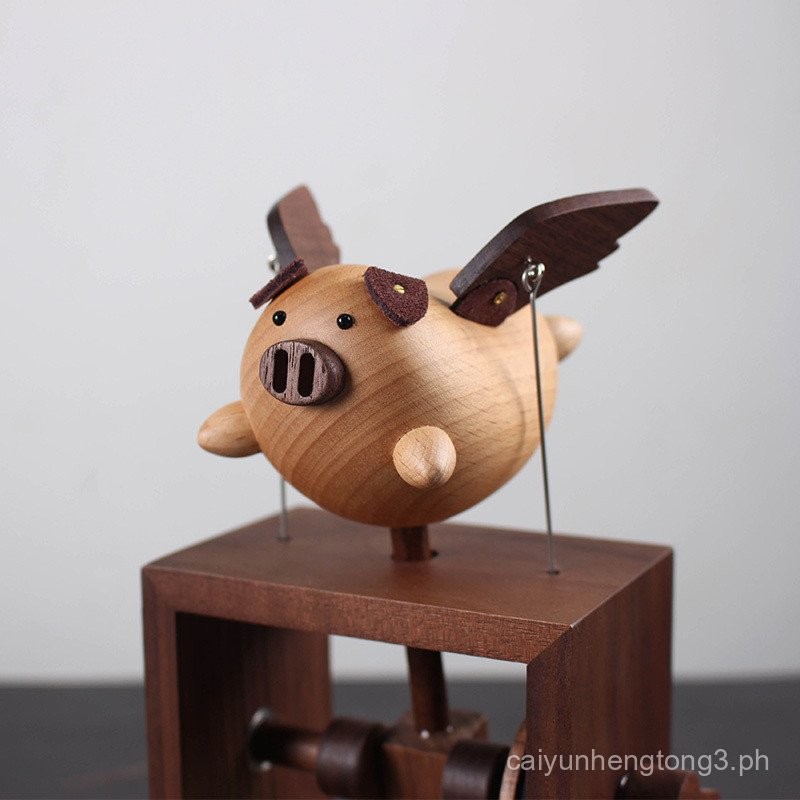 Solid Wood Fliggy Wooden Hand-Cranking Mechanical Music Box Valentine's ...