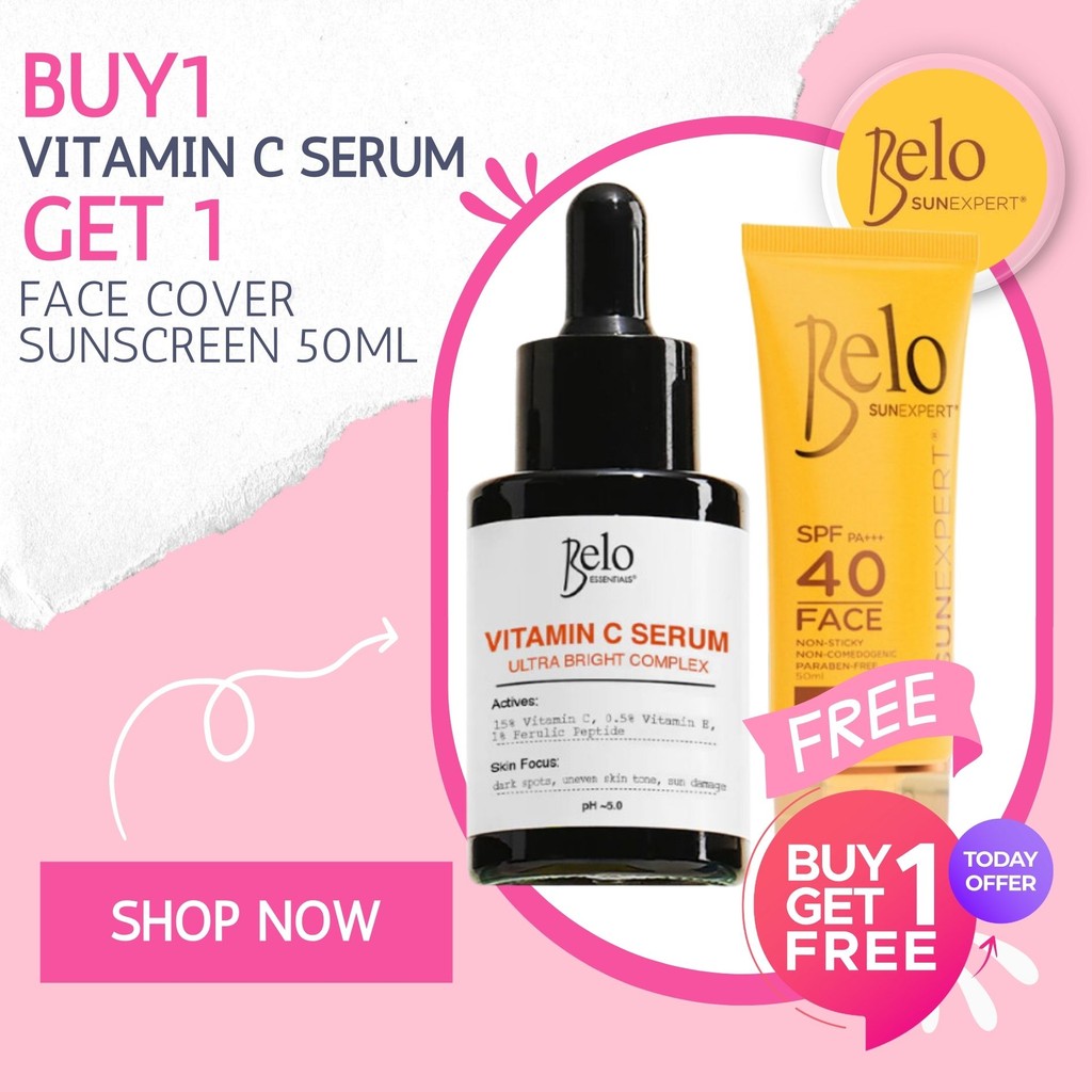 Belo Essentials BUY 1 Vitamin C Serum 30ml GET 1 Face Cover Sunscreen ...