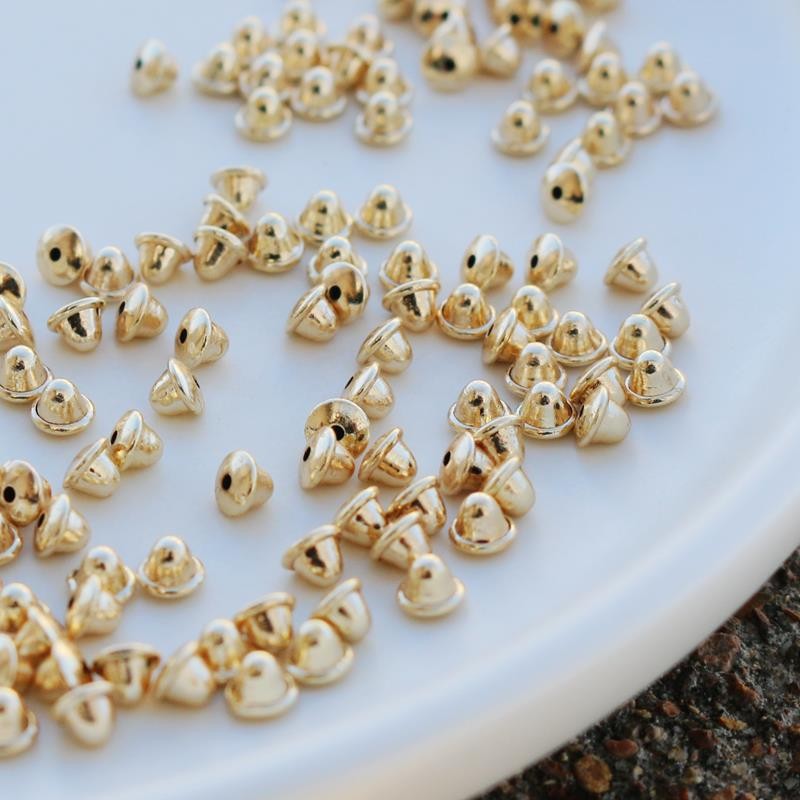 14k Gold-Plated Color Retention Egg Head Shape4mm Universal Earplugs ...