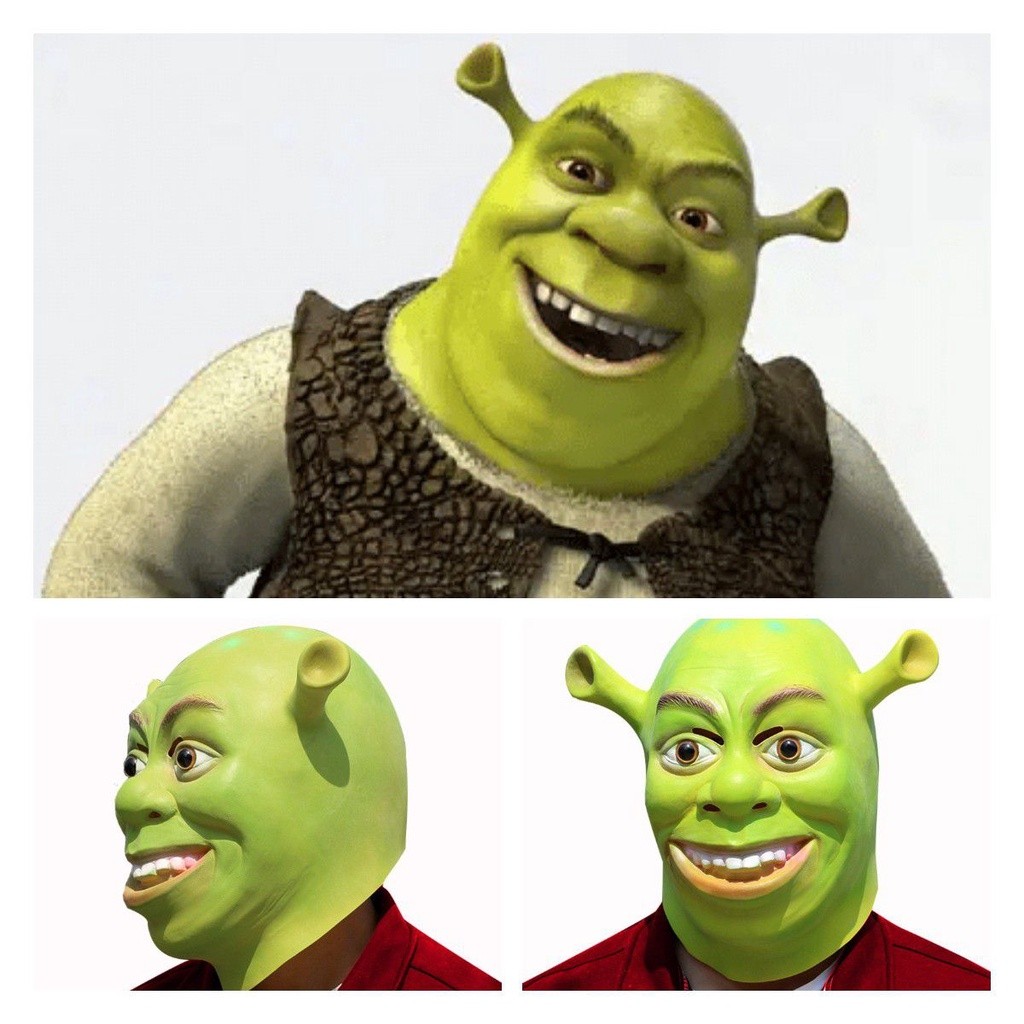 ZST Green Shrek Latex Masks Glove Movie Cosplay Prop Adult Animal Party ...