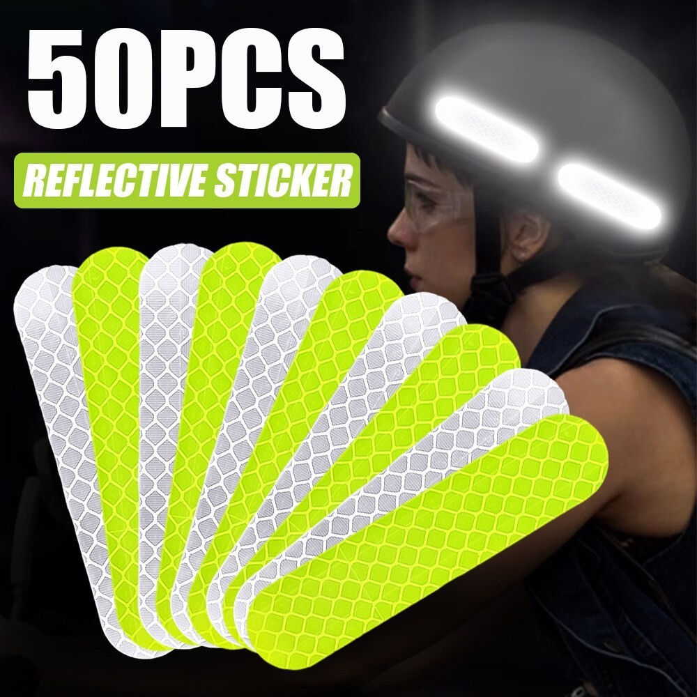 Colorful Reflective Stickers Strip Motorcycle Helmet Warning Shape ...