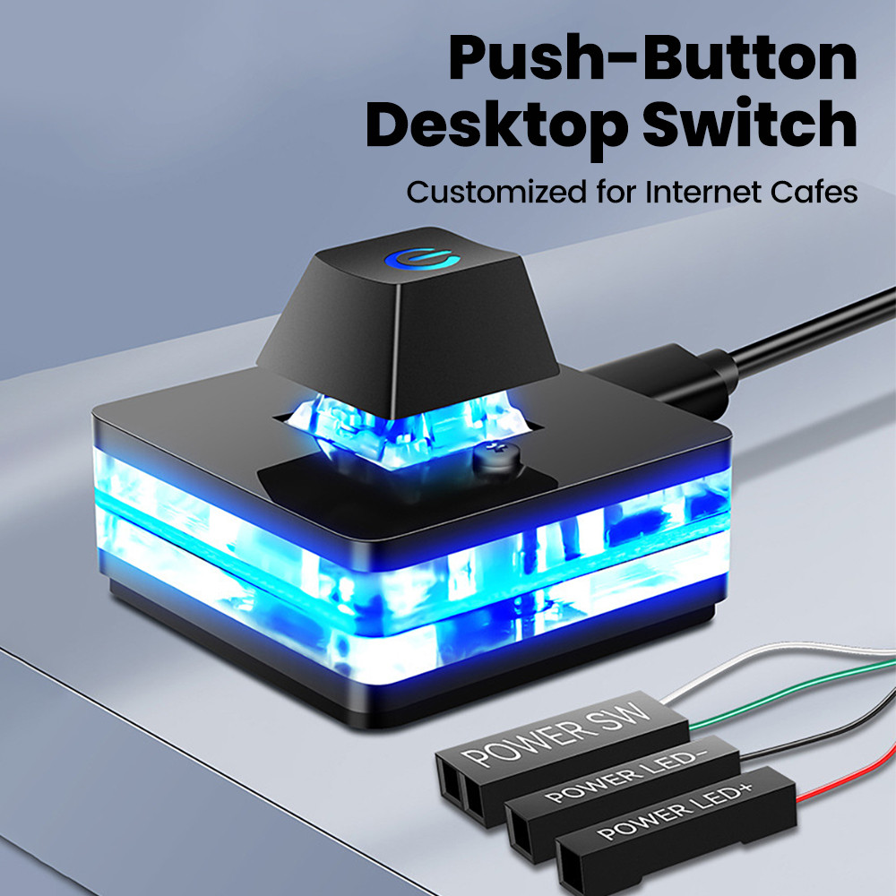 1.8m Blue Lighting Effect Base Desktop Computer Host External Switch ...