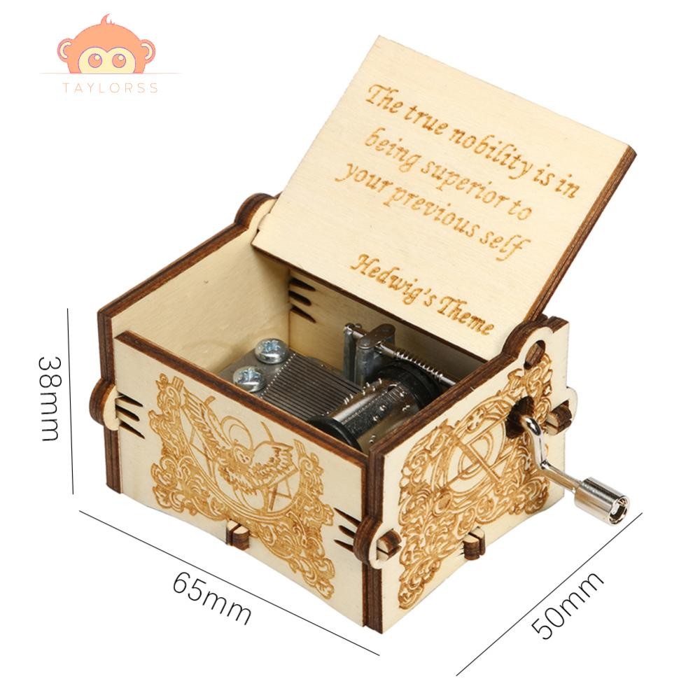 Vintage Wooden Music Box Antique Hand Crank Clockwork Music Box Home ...