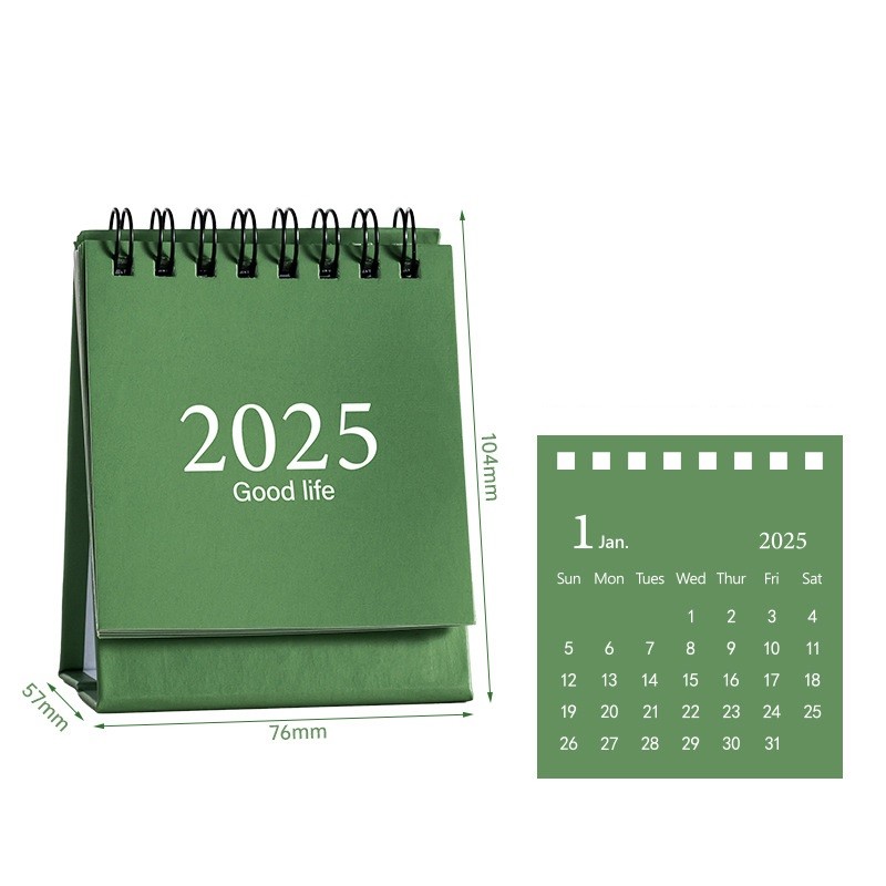 Desktop Calendar Mini Portable Desk Calendar Standing Filp Twin-Wire ...
