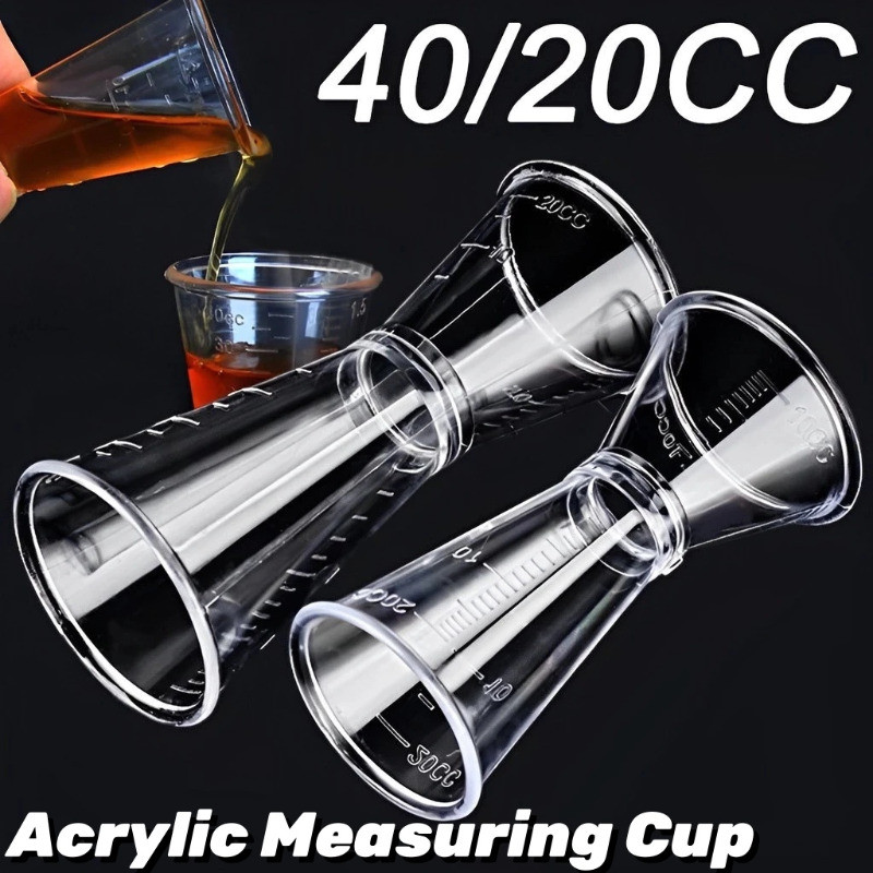 20/40CC Acrylic Measuring Cup Clear Double-ended Cocktail Measuring ...