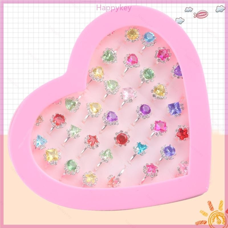 HAP 12 36 Pcs box Adjustable Alloy Baby Girl Rings Fashion Cartoon ...
