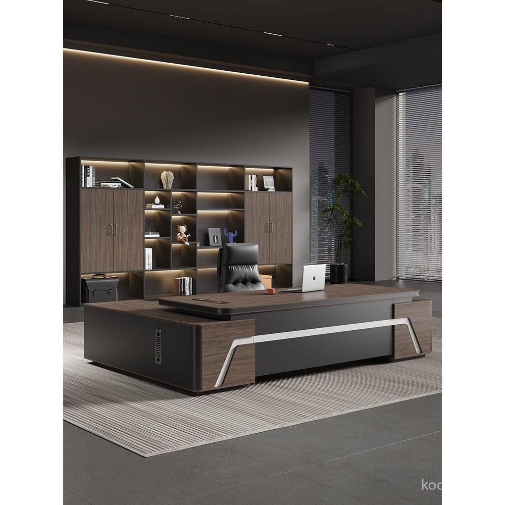 Boss Office Desk and Chair Set Simple Modern Executive Desk Large Desk ...