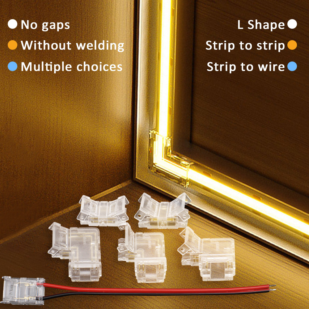 5 PCS Solderless LED Connector 2 Pin 5mm 8mm 10mm Strip to Strip Power ...