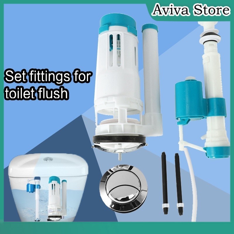 Toilet Tank Fitting Toilet Inlet Drain Valve Dual Button Flush Valve ...