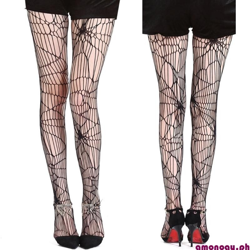 amonoay Halloween Spider Black Pantyhose Women Hollow Out Ripped ...