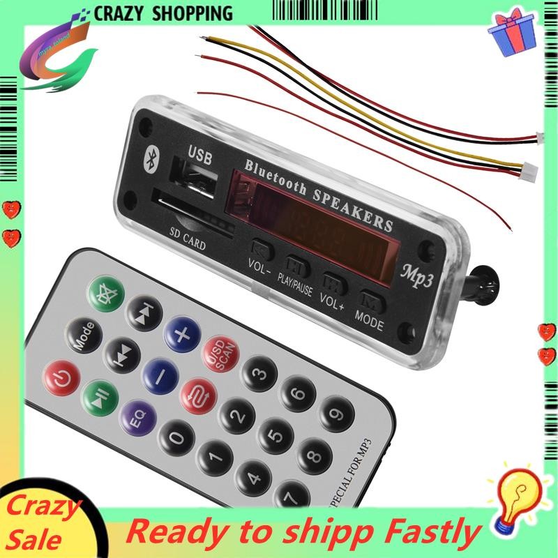 Dc 5V/12V Bluetooth 5.0 Audio Decoder Board Audio Module Usb Aux Sd Fm Radio Lossless Mp3/Wma ...