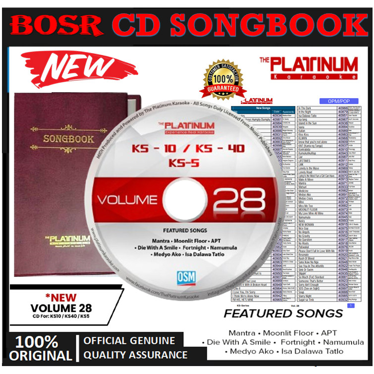 PLATINUM CD & SONG BOOK FOR KS-5/ KS-10/KS-40 VOLUME 28 (UPDATED 2025) | Shopee Philippines