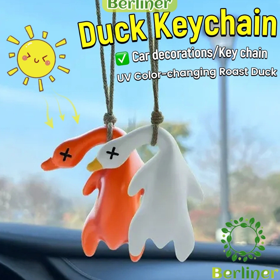 UV Changeable Color Roast Duck Pendant Creative Keychain Bag Decoration ...