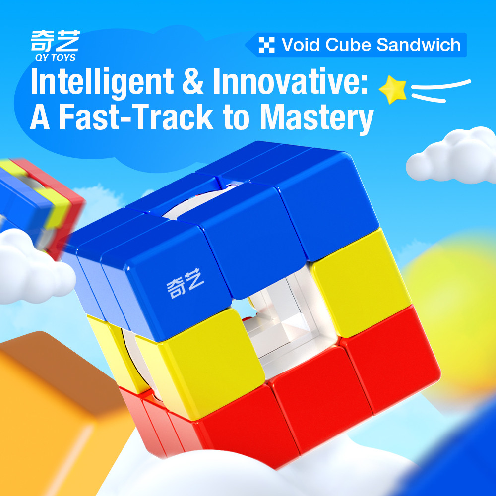 QiYi VOID CUBE Sandwich 3x3 Hollow Professional Puzzle Toys For Children Kids Gift Toy Birthday ...