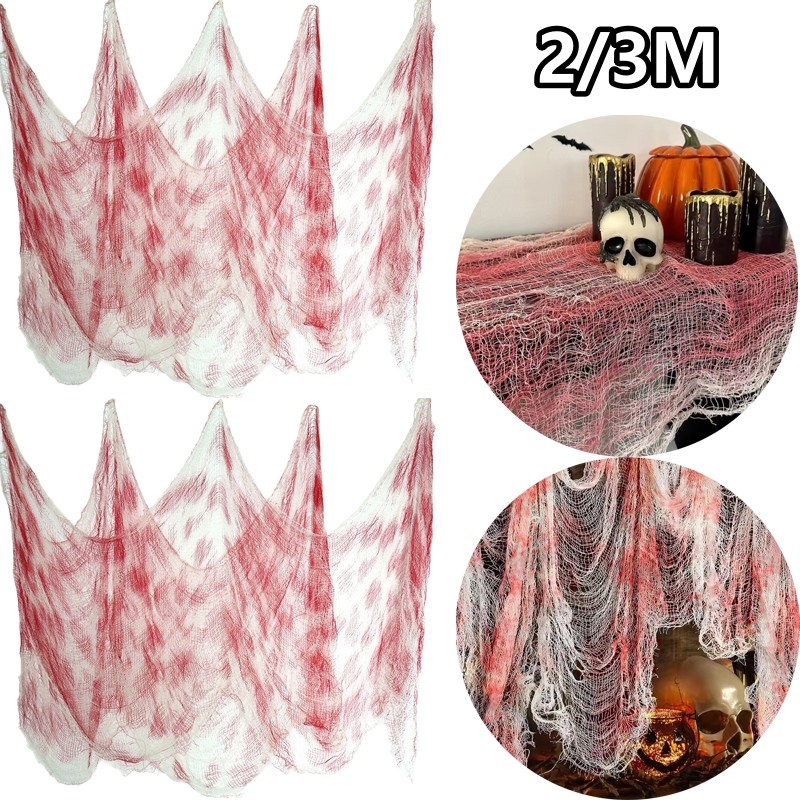 Halloween Bloody Cloth Hanging Blood Gauze Indoor Outdoor Decorations ...