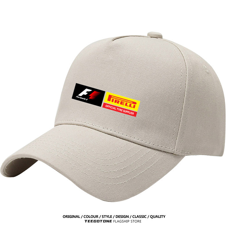 Pirelli Racing Logo Printed Duck Tongue Cap Summer Men's Cotton Sweat ...